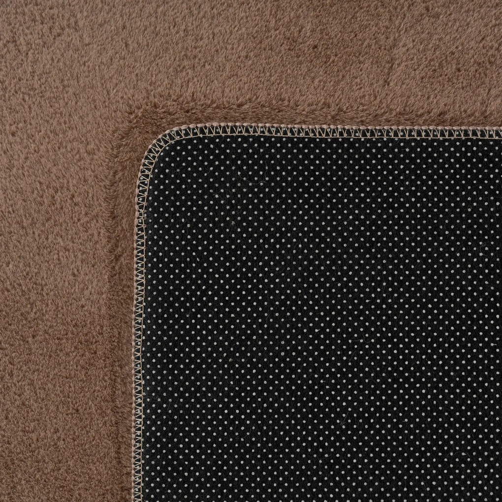Ayyildiz, Kusový koberec Joy 1400 mocca kruh, 80x80 (průměr) kruh, hnědá, chodba / předsíň