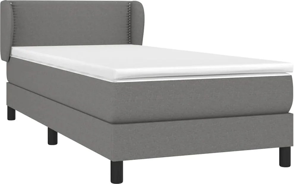 Box spring postel s matrací tmavě šedá 80 x 200 cm textil 3126118