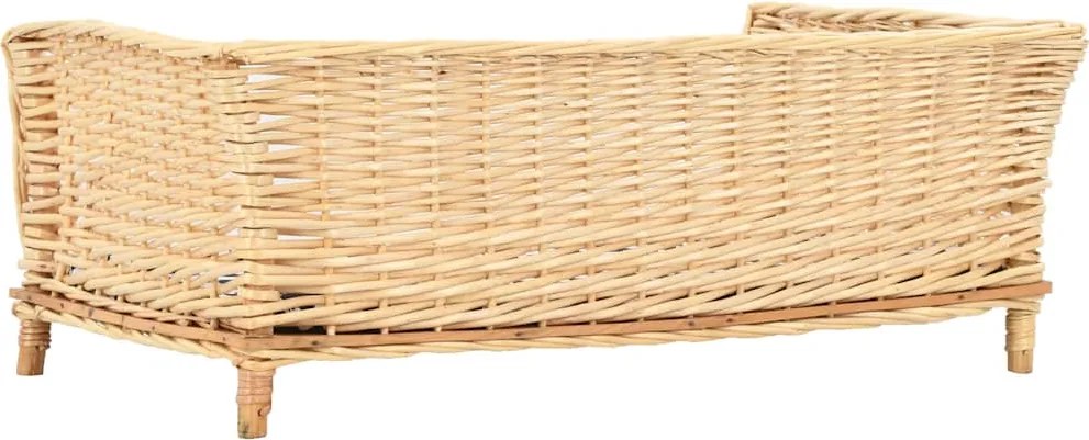 Pelíšek pro psy s poduškou 90 x 54 x 35 cm přírodní vrba 170775