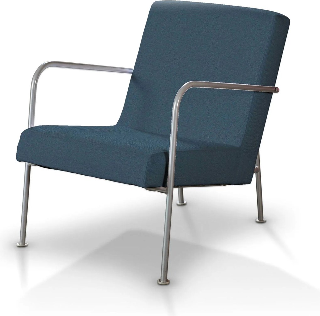 Potah na křeslo Ikea PS barva modrá látka pletený vzor