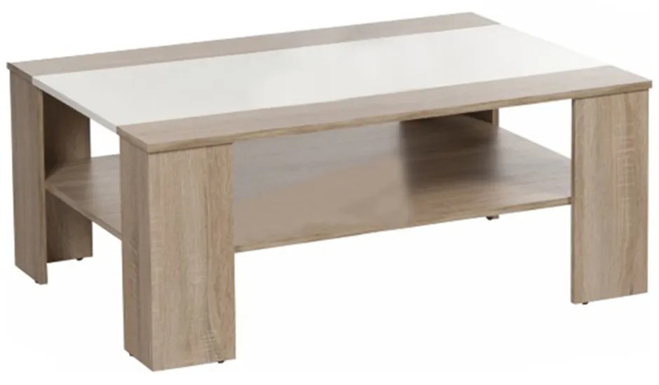 Gario Konferenční stolek, dub sonoma / bílá extra vysoký lesk HG, ARIADNA