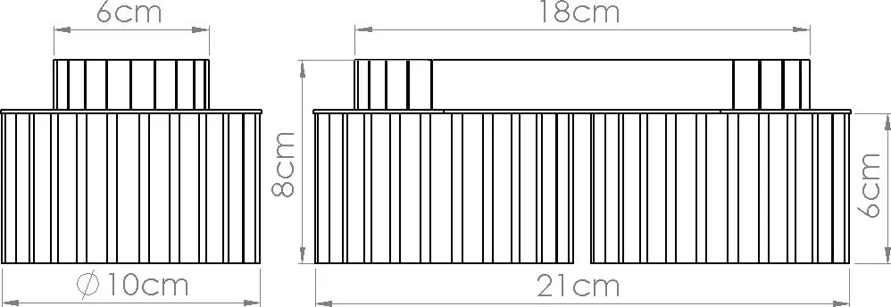 Stropní svítidlo Aura, 2x tmavěbéžové hliníkové stínítko, (6 cm)