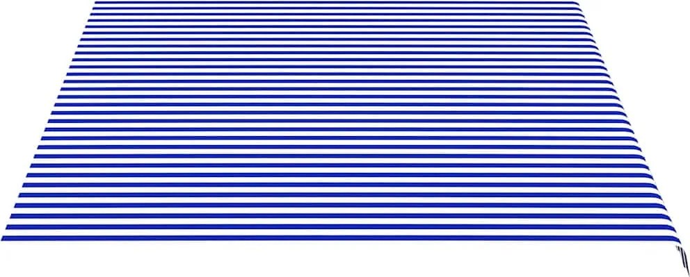 Náhradní plachta na markýzu modrá a bílá 450 x 350 cm polyesterová 311920