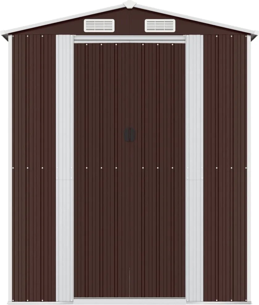 Zahradní kůlna tmavě hnědá 192 x 855 x 223 cm pozinkovaná ocel 3147468