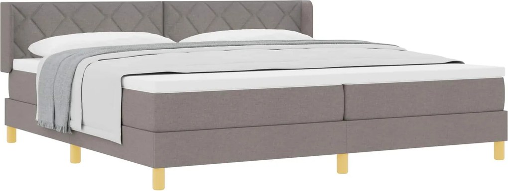 Postel s boxspringem s čelo Taupe 200 x 200 cm textil 3341381