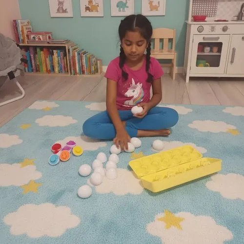 Montessori vzdělávací puzzle 12 vajíček ISO 26653