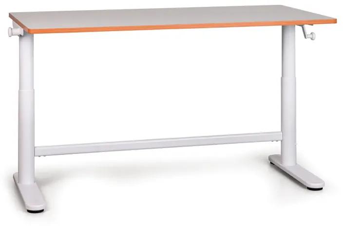 B2B Partner Výškově nastavitelný stůl pro děti 1200 x 600 mm, ruční, 490 - 700 mm, bílý