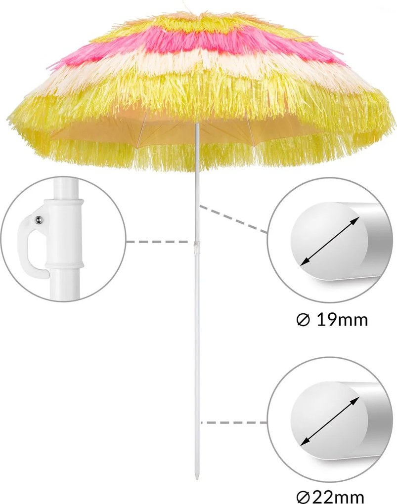 Plážový slunečník Hawaii 160 cm vícebarevný