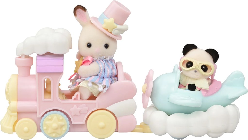 Sylvanian families 5819 letadlo, vláček a baby figurky v zábavném parku