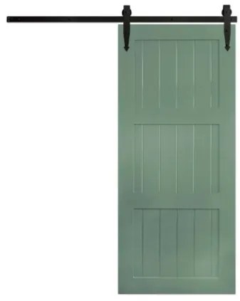 Prknové masivní posuvné dveře 2x půlené v rámu 60cm, 203cm, hladký, surové dřevo bez barvy a laku