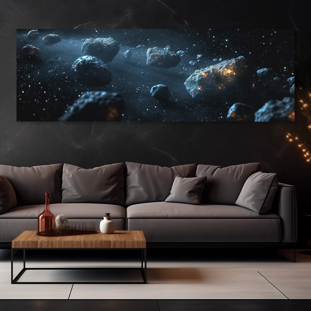 Obraz na plátně - Pás asteroidů Umern FeelHappy.cz Velikost obrazu: 150 x 50 cm