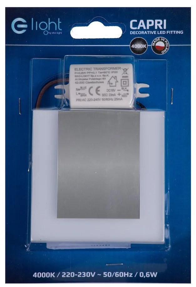 Schodišťové LED svítidlo Capri, 1x LED 0,6w, 4000k, s
