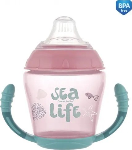 Canpol Babies Canpol babies Nevylévací hrníček Sea Life - růžový