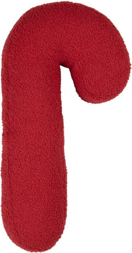 Červený dekorační polštář ve tvaru cukrové hole - 15*40*4 cm