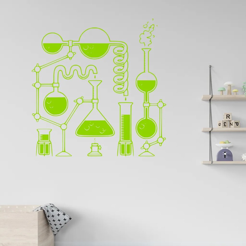 Živá Zeď Samolepka na zeď Chemie Barva: zelená, Velikost: 80 x 82 cm