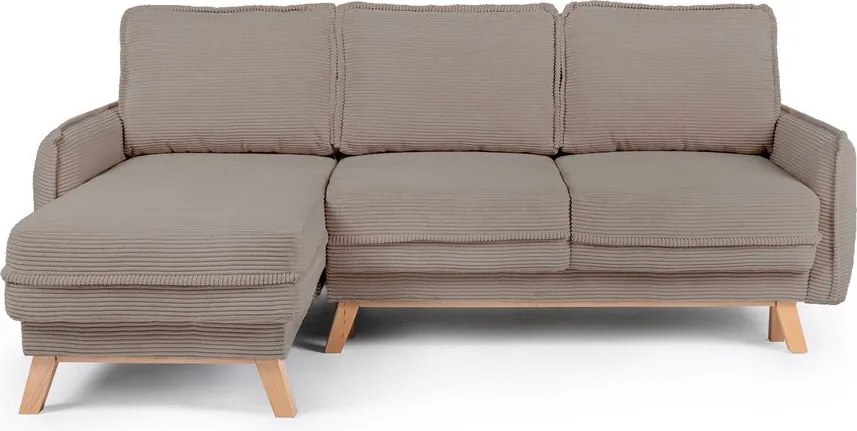 Taupe manšestrová rozkládací/s úložným prostorem rohová pohovka Tori – Bonami Selection