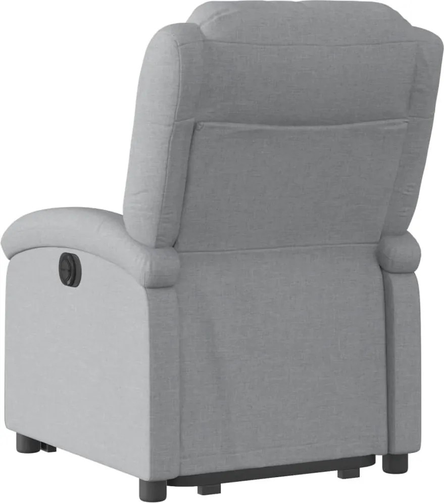 Zvedací polohovací křeslo světle šedé textil 3204164