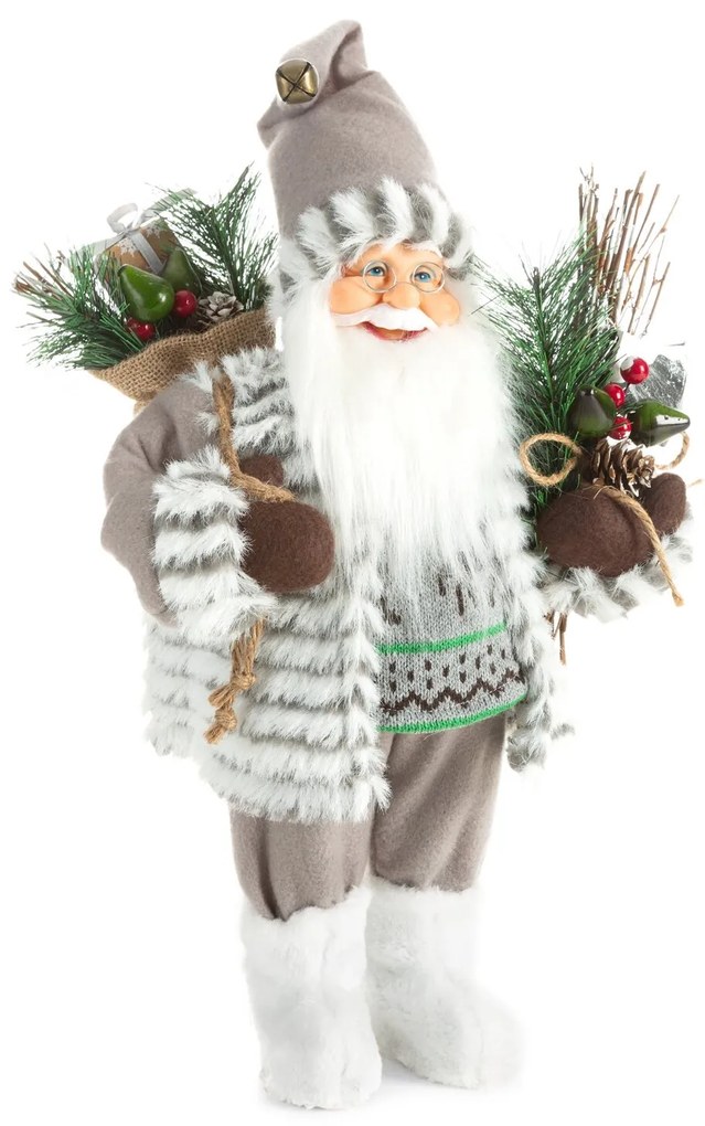 VÁNOČNÍ FIGURKA SANTA 40 CM BÍLÁ