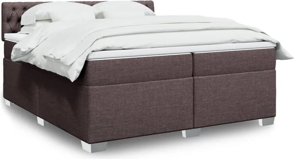Box spring postel s matrací tmavě hnědá 200x200 cm textil 3286005