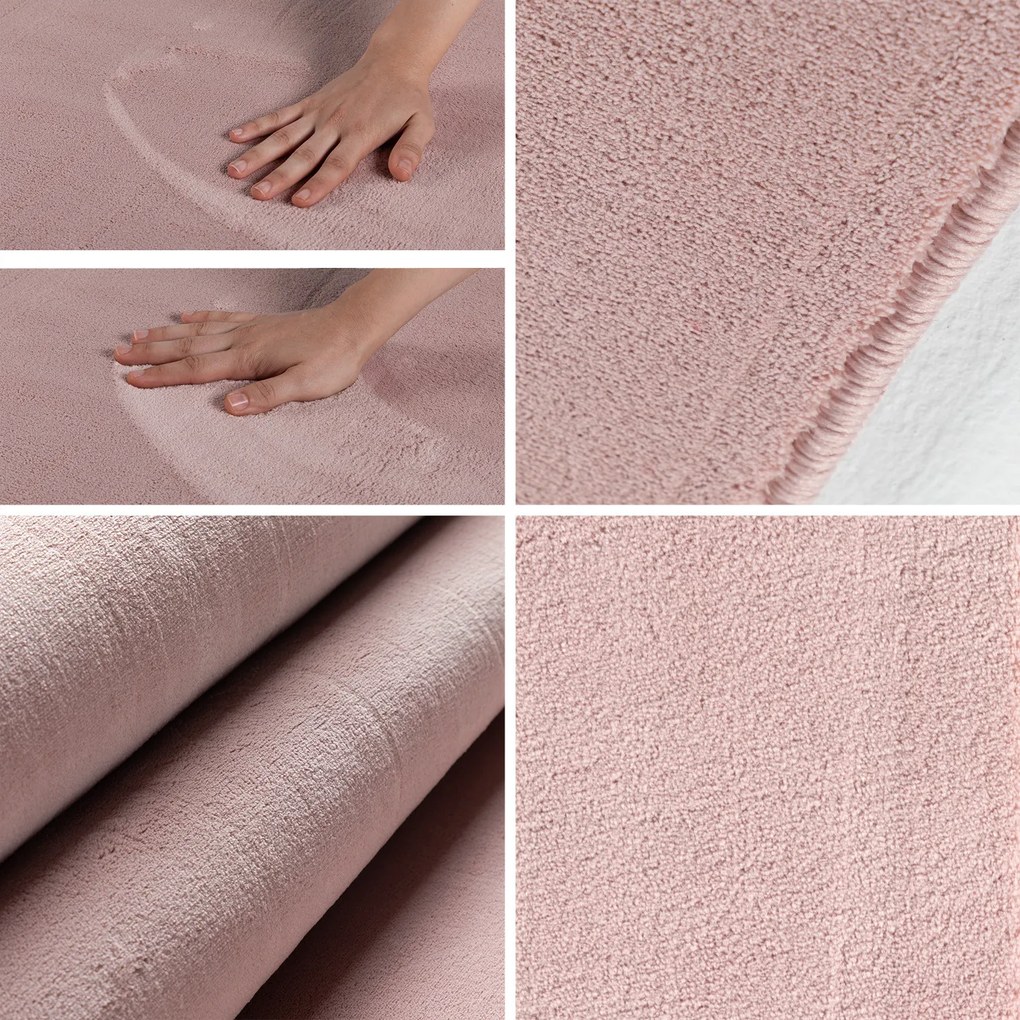 Ayyildiz, Kusový koberec Sky 5400 Rose kruh, 160x160 (průměr) kruh, růžová, obývací pokoj