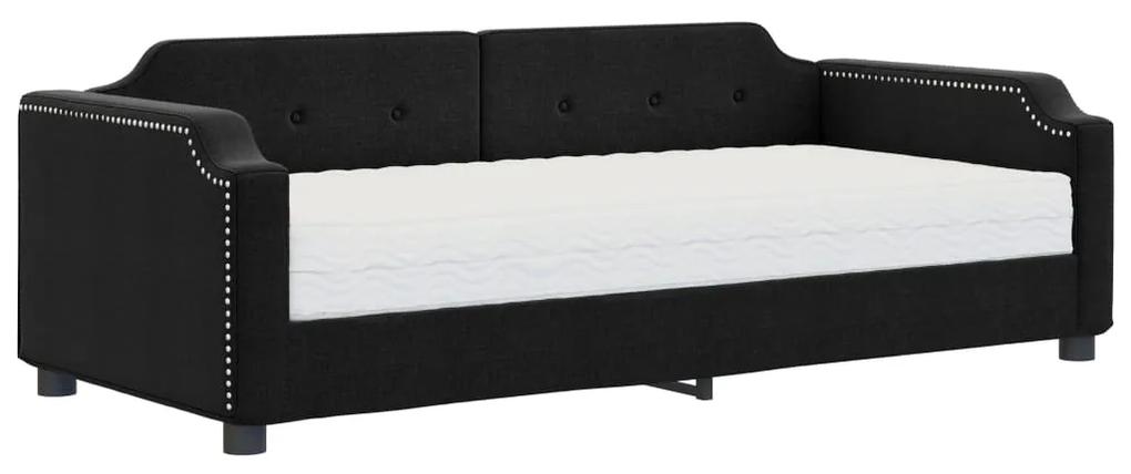vidaXL Válenda s matrací černá 90 x 200 cm textil