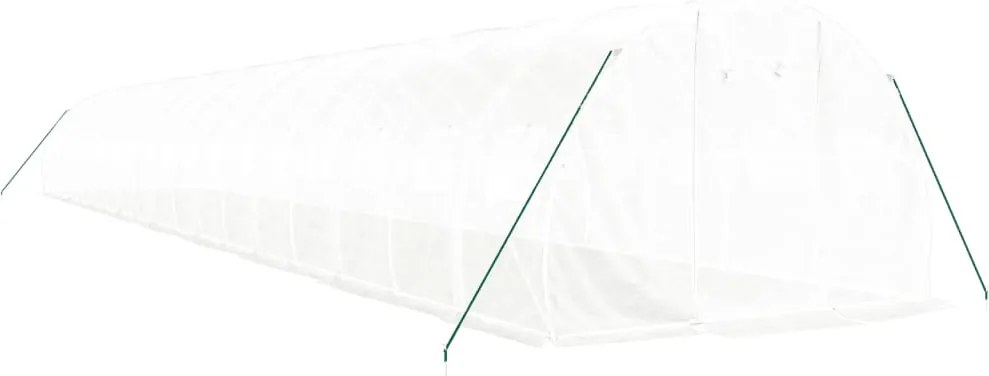 Skleník s ocelovým rámem bílý 54 m² 18 x 3 x 2 m 3188057