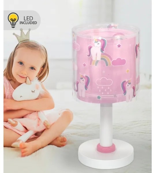 Dalber 41591N - LED Dětská lampička UNICORNS 1xG4/4W/230V růžová