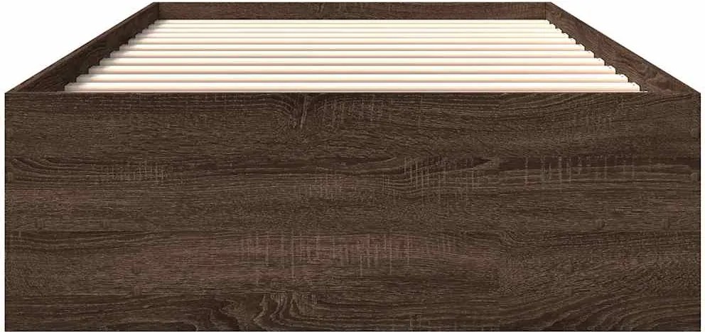Rám postele bez matrace hnědý dub 90 x 200 cm kompozitní dřevo 3295680
