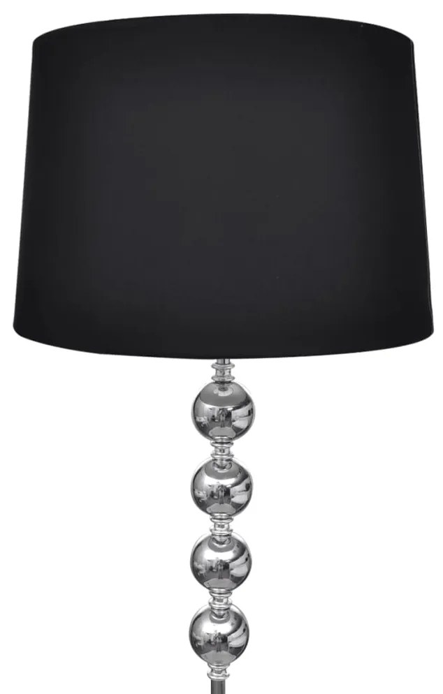 Stojací lampa s vysokým stojanem se 4 ozdobnými kuličkami, černá 240903
