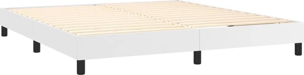 Box spring postel s matrací bílá 180x200 cm umělá kůže 3141018