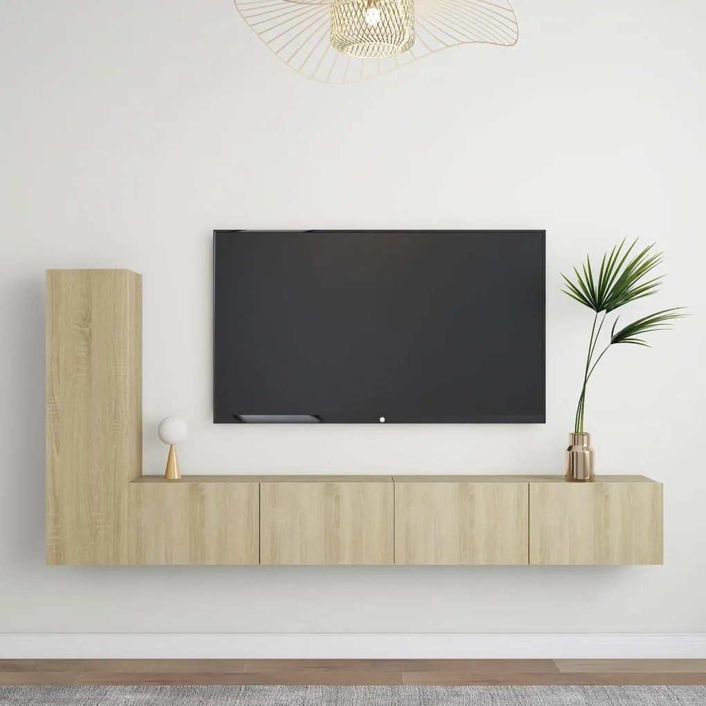 3dílný set TV skříněk dub sonoma kompozitní dřevo 3078990