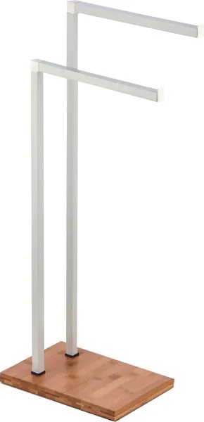 BISK Erga Pure, volně stojící 2-ramenný držák na ručníky 385x200x780 mm, bílá-hnědá, ERG-07620