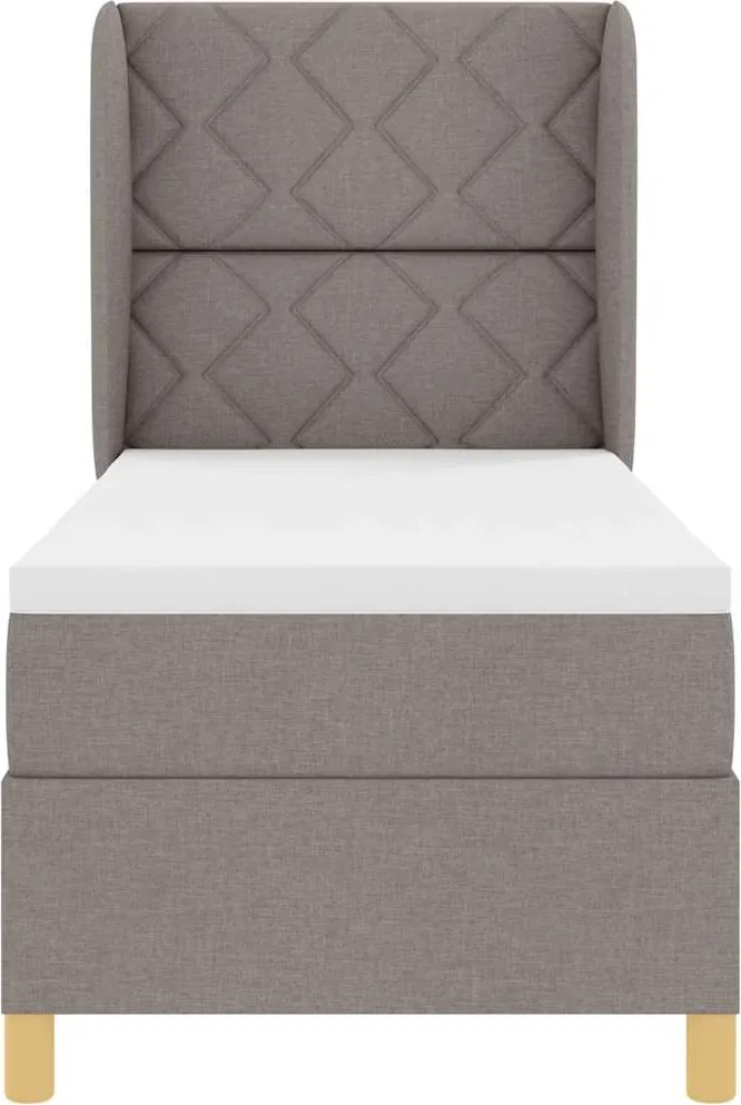 Postel s boxspringem s čelo Taupe 200 x 80 cm textil 3340785