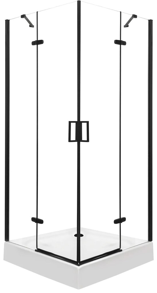 Novoterm Čtvercový sprchový kout NV-Flow 90x90 černá/transparent + vanička