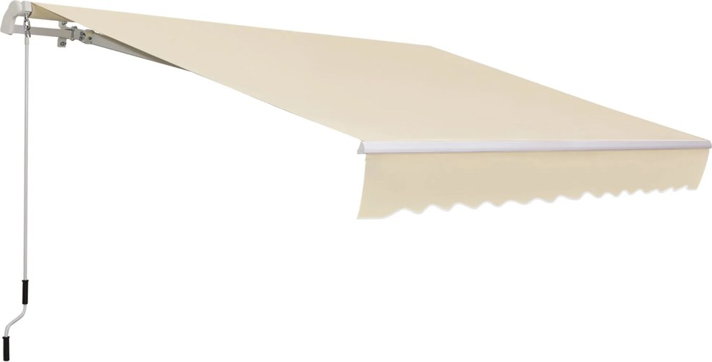 Outsunny Ruční Výsuvná Markýza 350x250 cm - Balkonová Markýza s Voděodolným a Antiv UV Kovovým Kličkem | Aosom