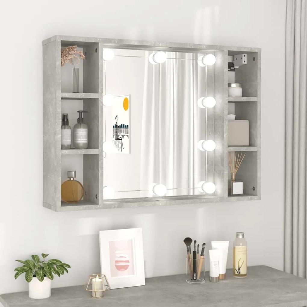 vidaXL Zrcadlová skříňka s LED 76 x 15 x 55 cm [808858] Barva: šedá sonoma