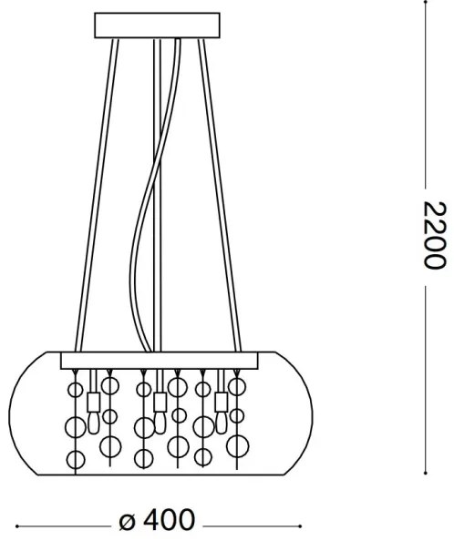 Ideal Lux - Lustr na lanku AUDI 5xG9/40W/230V kouřová