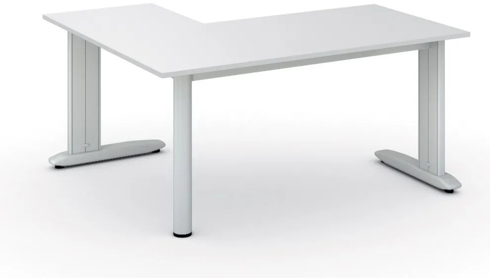 Rohový kancelářský stůl PRIMO FLEXIBLE, 160x140 cm, bílá
