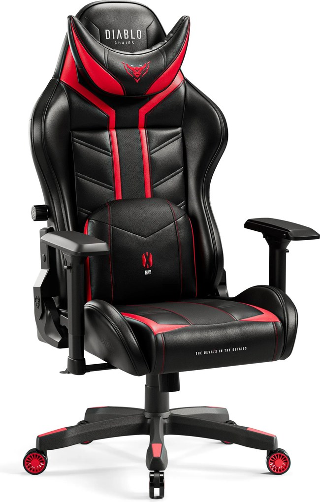 Herní židle z ekokůže King Size, černý-červený: Diablo X-Ray 2.0