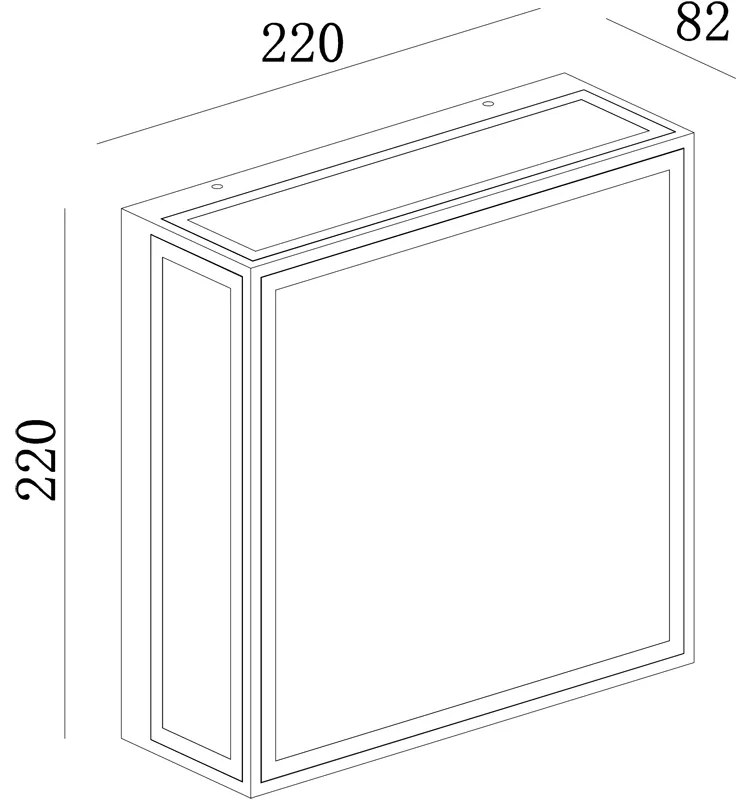 Mantra Bachelor, stropní venkovní svítidlo, 14W LED 3000K, šedá, 22x22cm, IP65