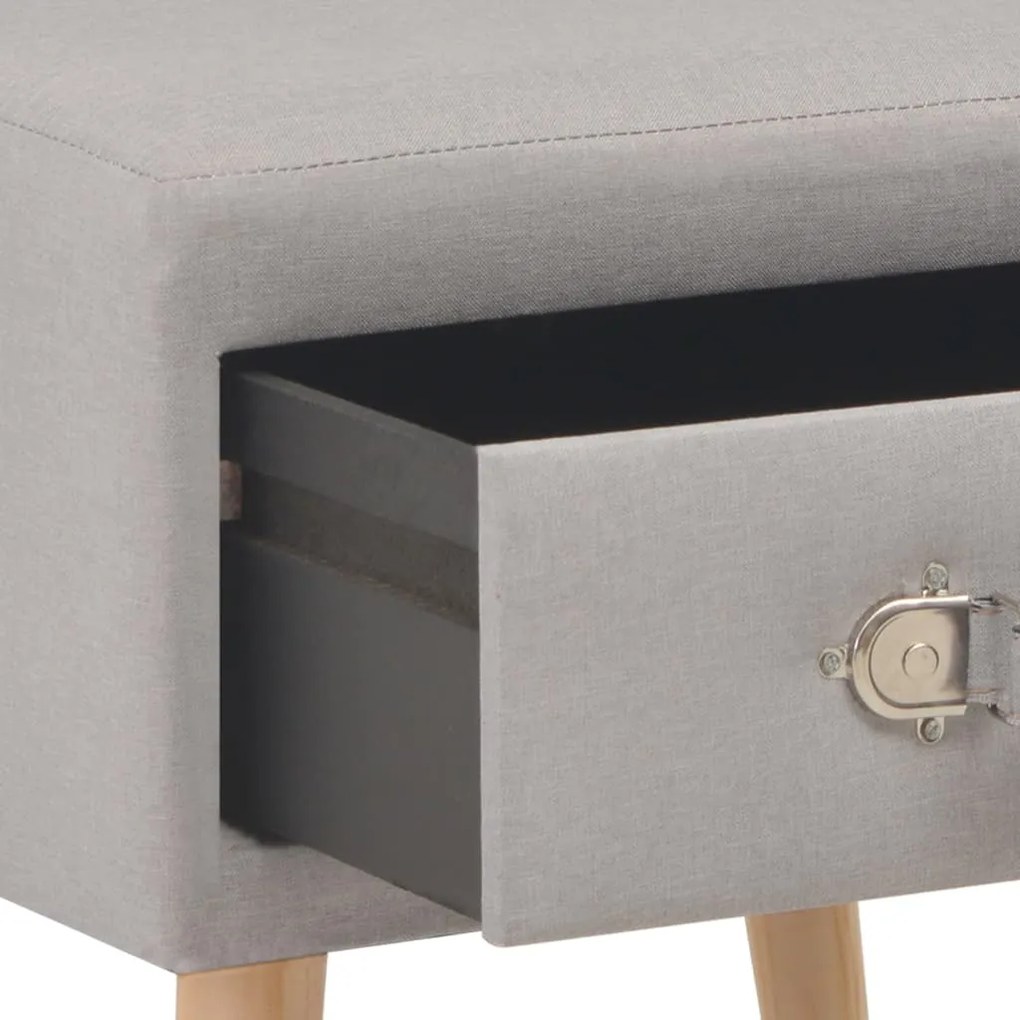Noční stolek - šedý - textil | 40x35x40 cm