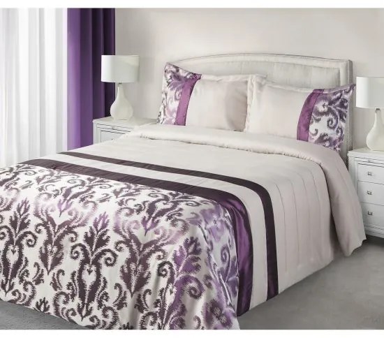 Luxusní přehoz na postel BETTY fialový 170x210+50x70
