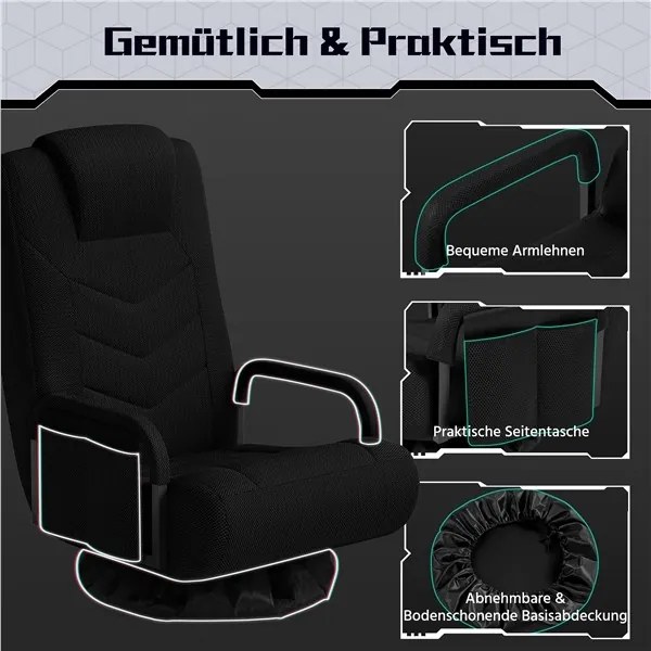 Křeslo Yaheetech – černá, 100% polyester (257264552497)