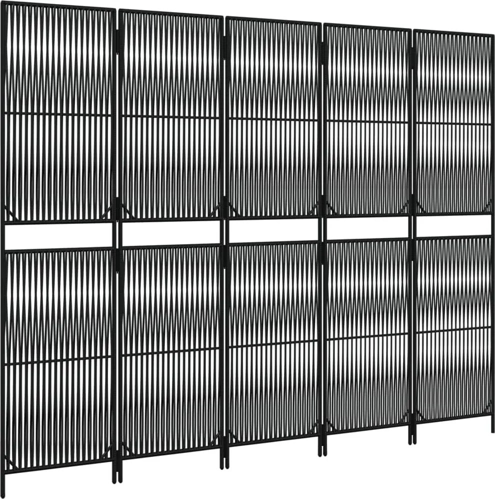 vidaXL Dělicí stěna 5 panelů polyratan [365380] Barva: Béžová