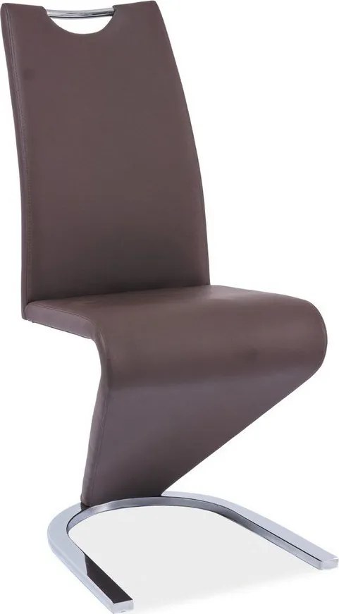 Casarredo Jídelní čalouněná židle H-090 hnědá/chrom