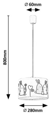 Rabalux 72166 - Dětský lustr na lanku FLAPPY 1xE27/40W/230V