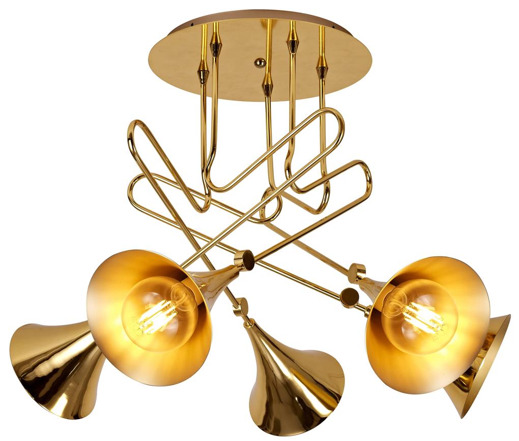 Mantra 5897 Jazz, stylové stropní svítidlo, 5x20W E27, kov/zlatá, výška 60cm