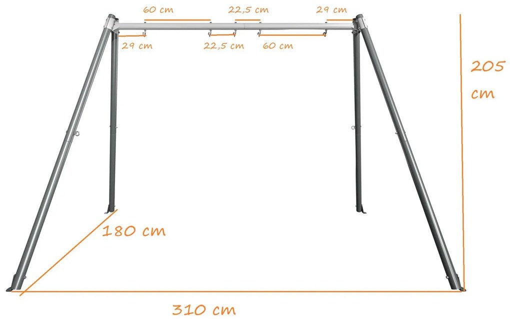 Kovová zahradní houpačka - Dave ST