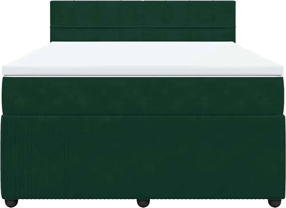 Box spring postel s matrací tmavě zelená 140x190 cm samet 3287737