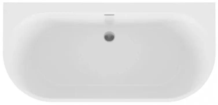 Polimat Akrylátová volně stojící vana ke stěně Sola 160x75 Barva: Bílá/černá mat, Rozměry (cm): 160x75